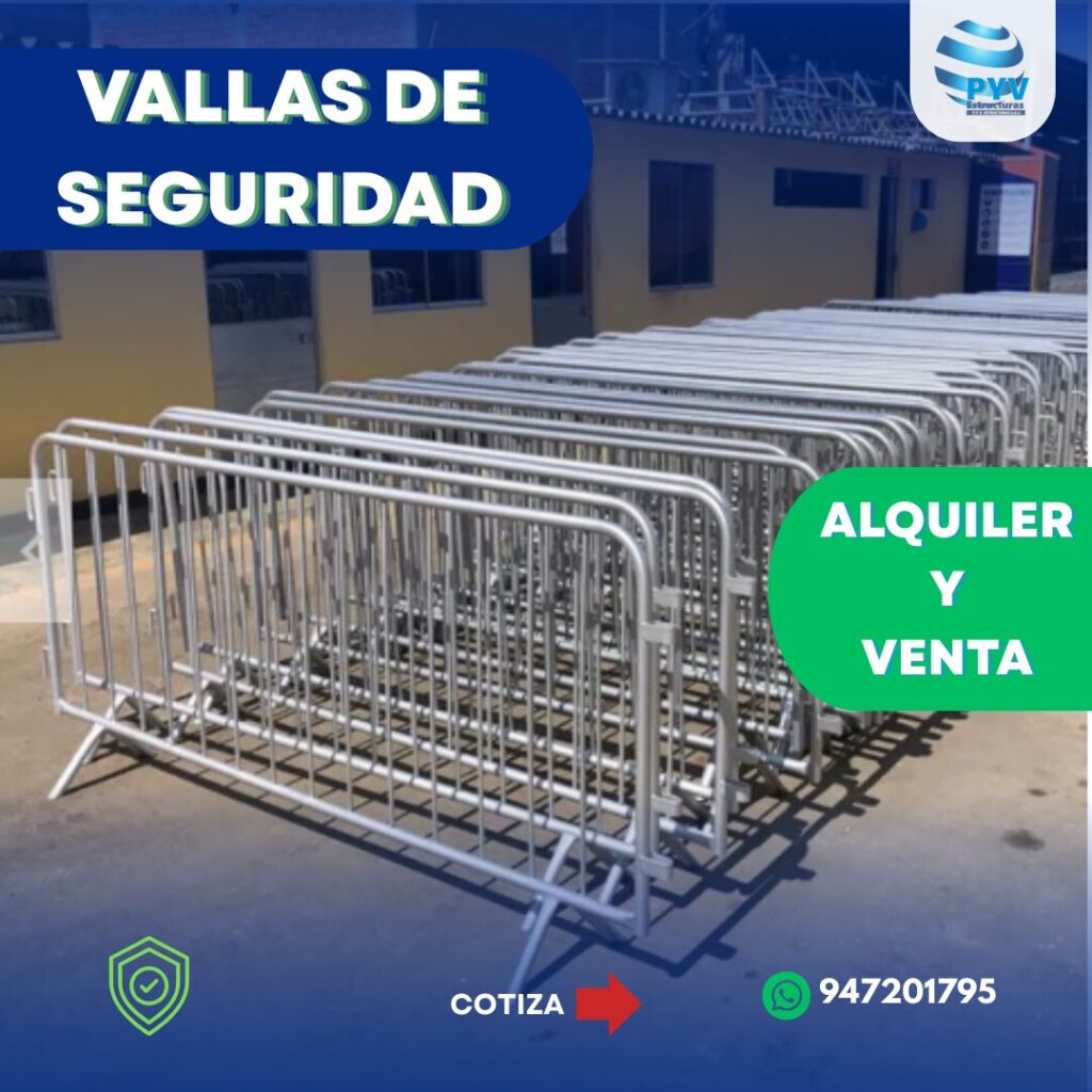 Alquiler y Venta de Vallas de Seguridad - PYV ESTRUCTURAS